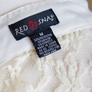 Red Snap | Jackets & Coats | Red Snap White Lace Jacket | Poshmark